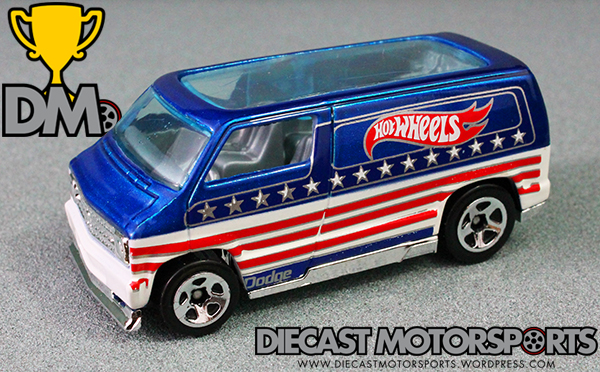 Stars & Stripes: CUSTOM ’77 DODGE VAN – ORANGE TRACK DIECAST